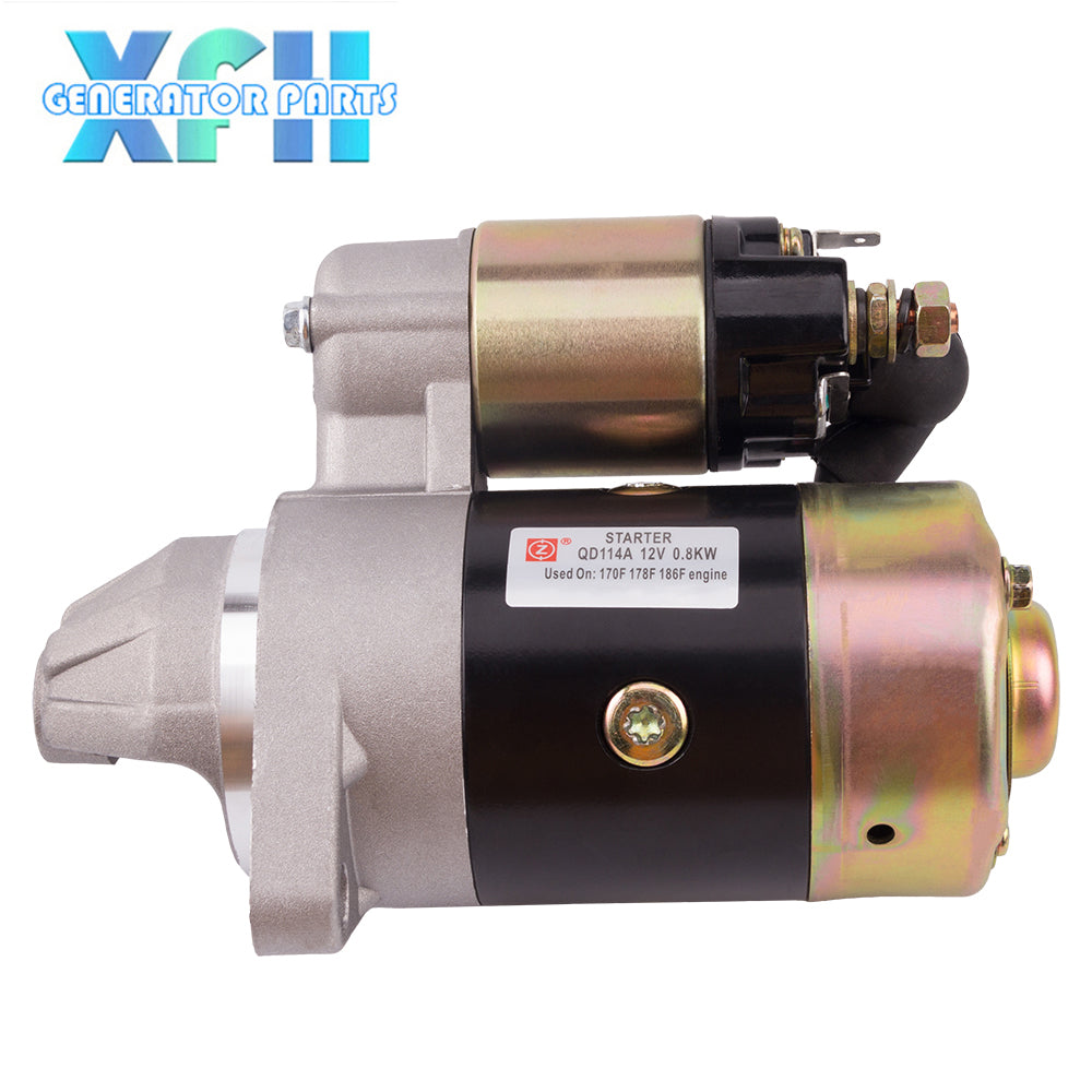 QD114A Diesel Engine Motor Starter 12V 0.8KW Copper Used On 170F 178F ...